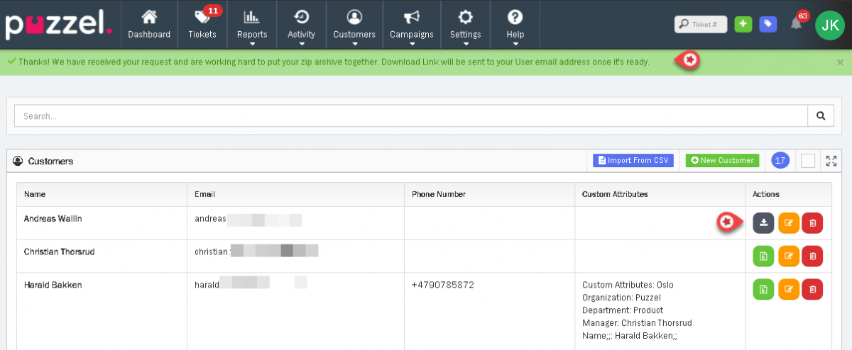 Customer Data | Puzzel Help Centre